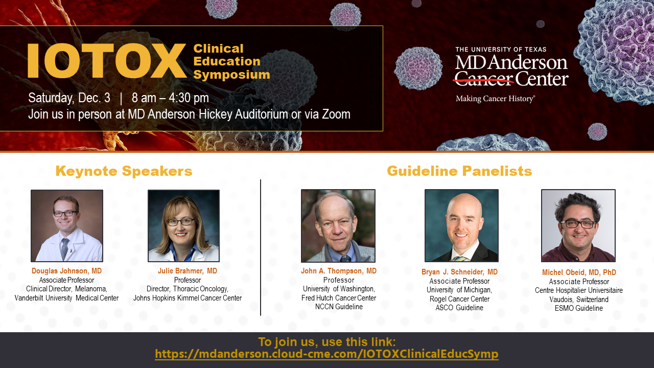 MD Anderson Cancer Center IOTOX Clinical Educational Symposium - MDA - Continuing Education (CE)